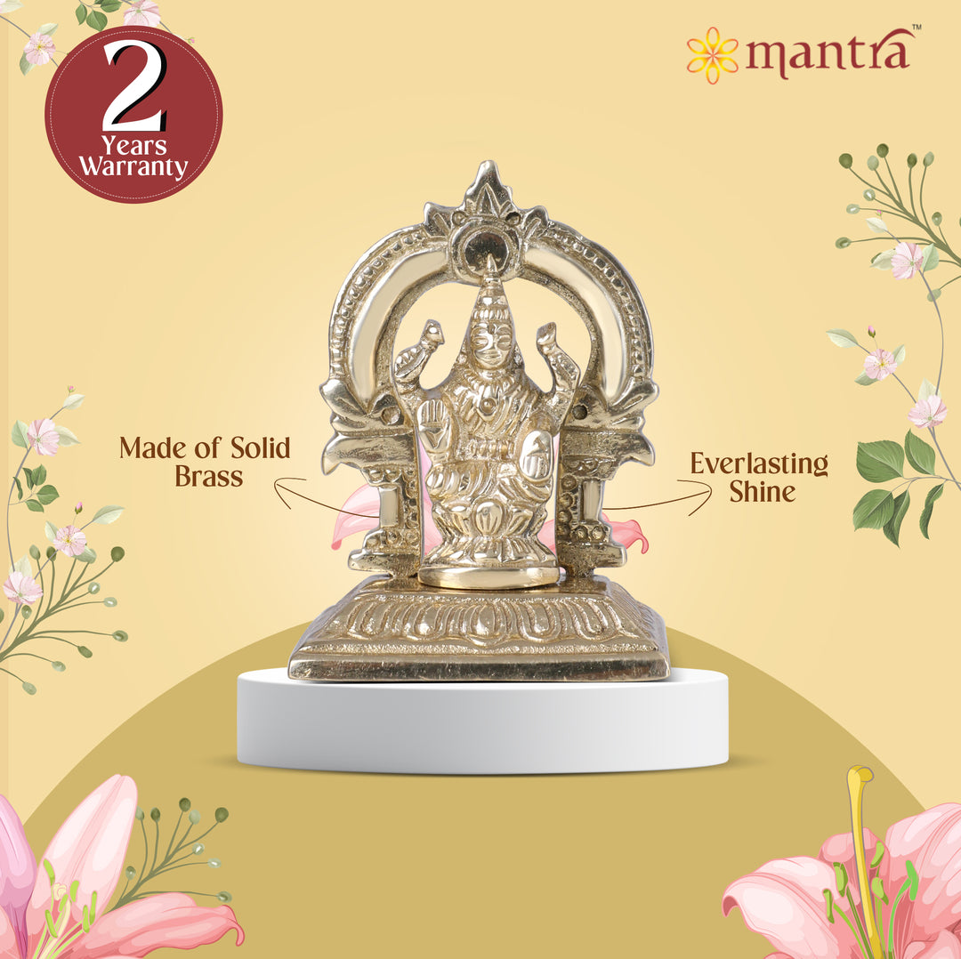 Mantra Gold Coatings Pure Brass Idol Lakshmi with Arch (Polished Lacqu ...