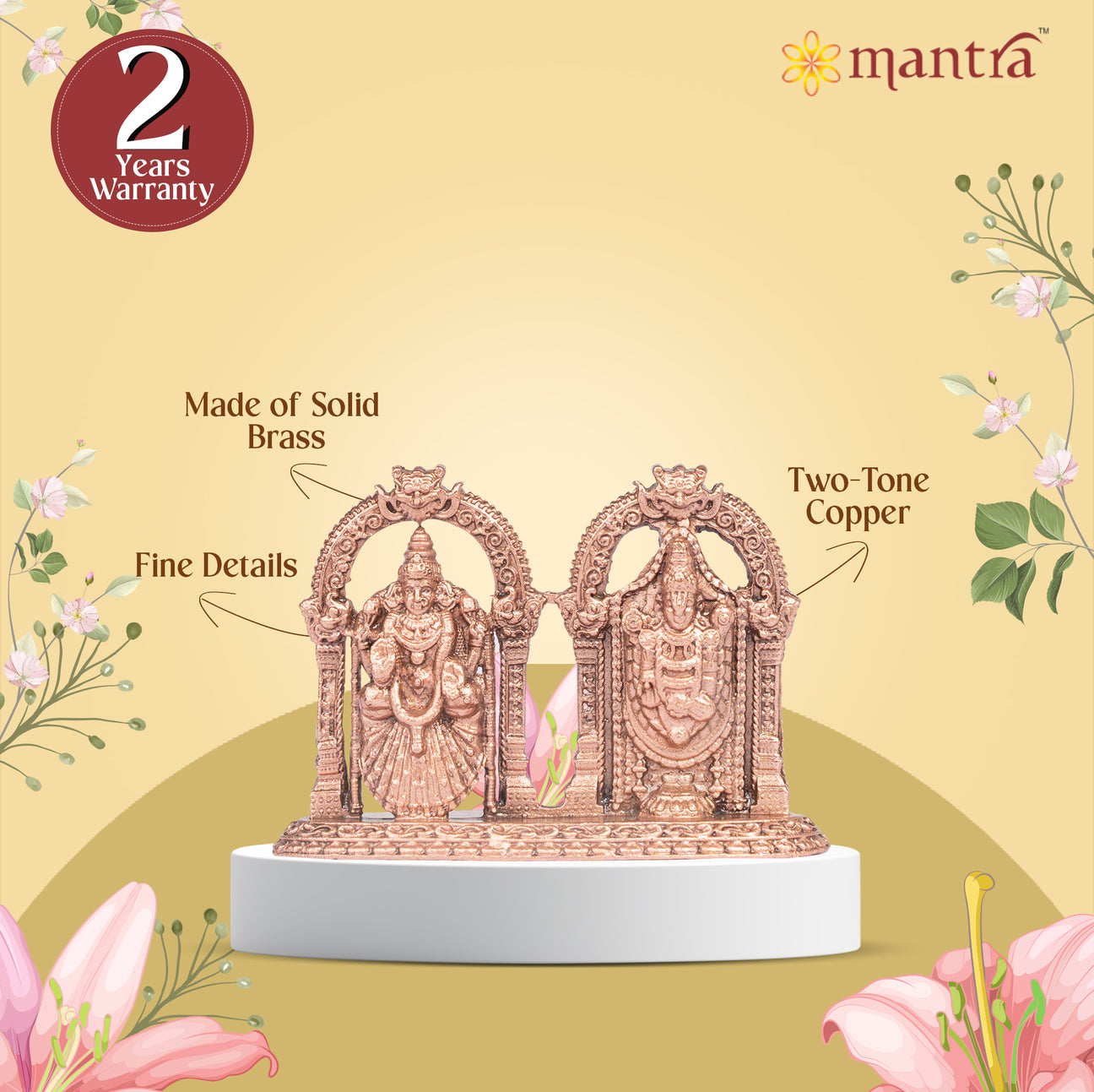 MANTRA DIVIT Balaji Thayar Idol | Pure Copper Idol with Polished Lacqu ...