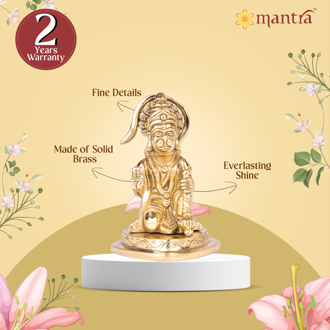 MANTRA DIVIT Lord Hanuman Idol For Home | Pure Brass Made Anjaneya Sta ...