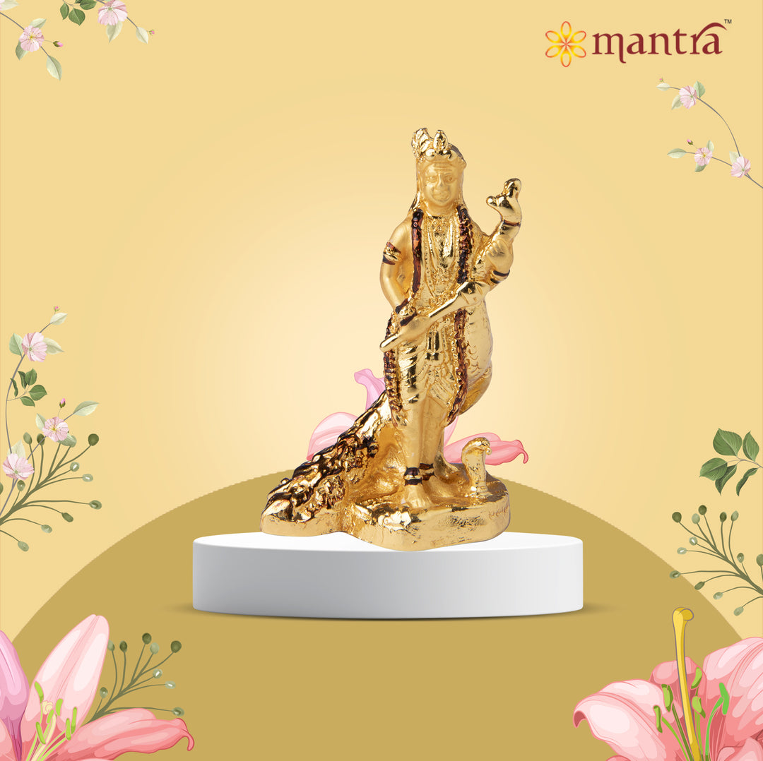 Mantra DIVIT Lord Murugan Statue with Peacock | Pure Brass Shanmuga Sk ...