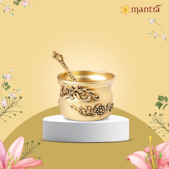 MANTRA MUKTI Panchapatra Set for Pooja | Brass Made Pancha Patram and ...